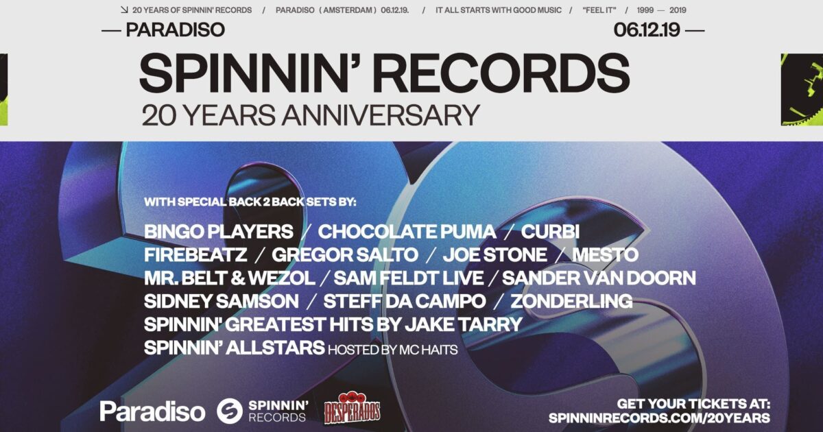 Spinnin’ Records 20 Years Anniversary | Paradiso