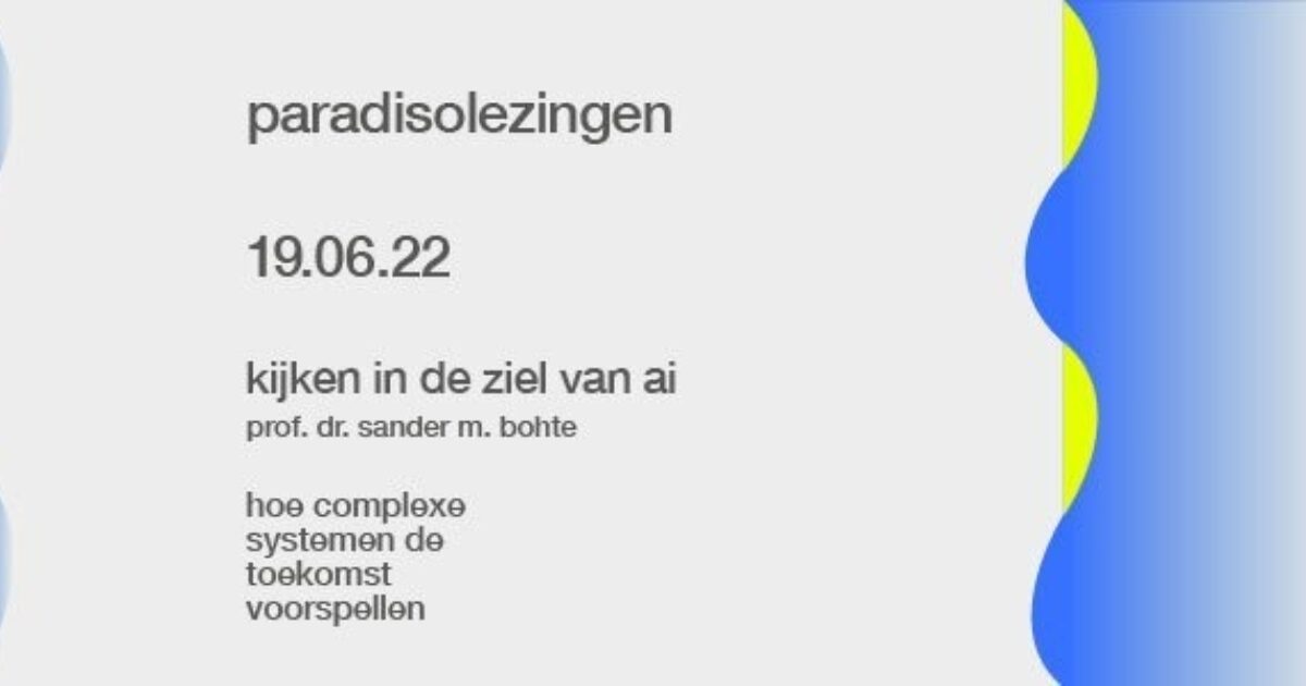 Paradisolezing De Voorspelling - Sander Bohte | Paradiso